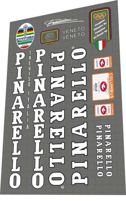 PINARELLO VENETO FRAME STICKER SET WHITE/BLACK CONTOUR with COLUMBUS ...