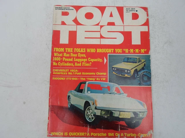 ROAD TEST MAGAZINE Giugno 1974 Chevrolet Vega Prosche 914 Turbo-Capri ...