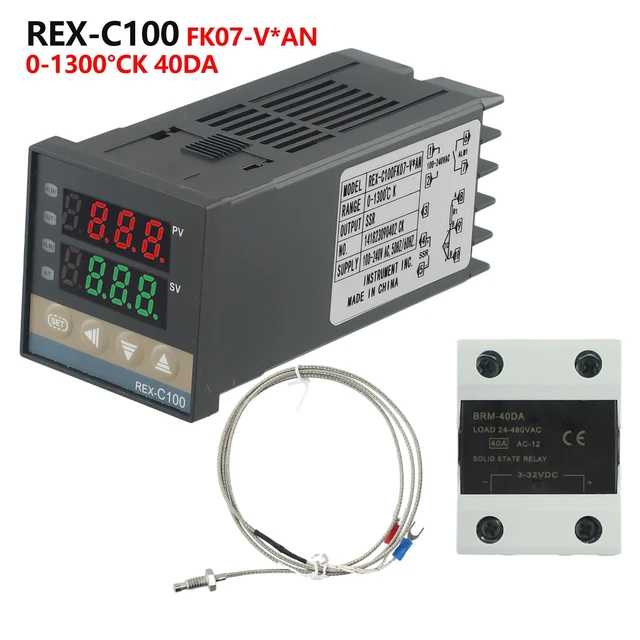 CONTROLLER DI TEMPERATURA avanzato REX C100 AN con termocoppia K e SSR 40DA EUR 28,55 - PicClick IT