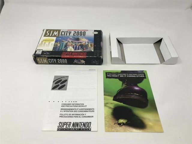 SIMCITY 2000 SIM City - Super Nintendo SNES - Empty box with inserts ...