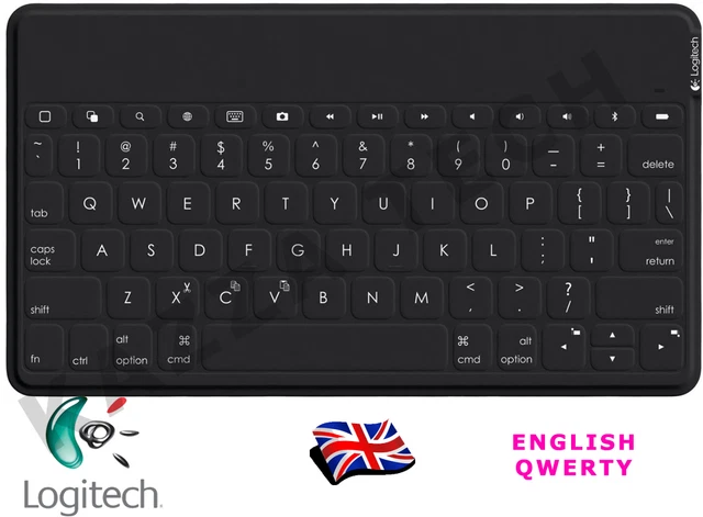 LOGITECH KEYS TO Go UK QWERTY Bluetooth Keyboard Black For iPad iPhone ...