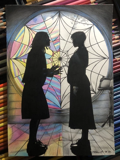WEDNESDAY ADDAMS & Enid Disegno/dipinto originale. Fan-ART A4 EUR 137 ...