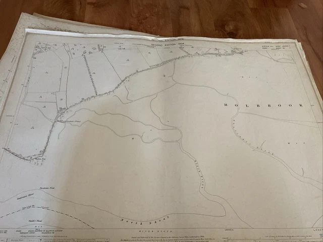LARGE SCALE ANTIQUE Ordnance Map SUFFOLK - HOLBROOK Area 1904 £8.00 ...