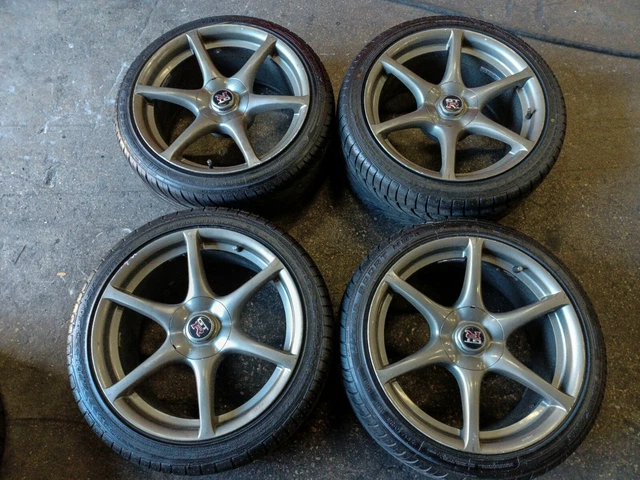 NISSAN SKYLINE GT-R R34 OEM Wheels Rims Set Kit OEM JDM BNR34 GTR Nismo ...