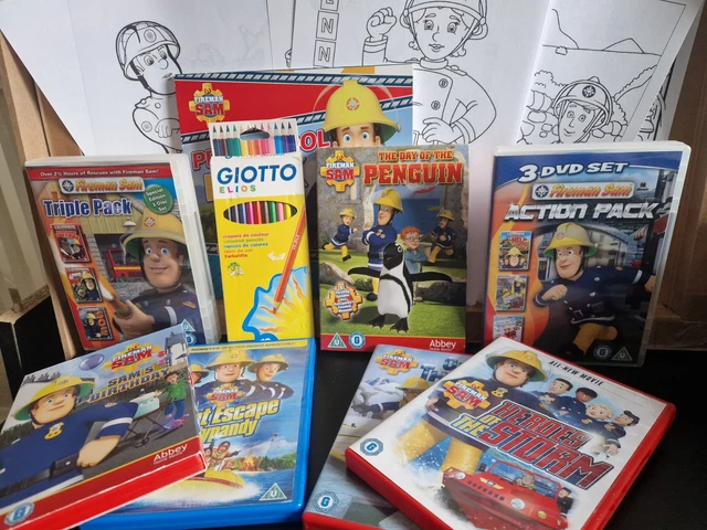 'FIREMAN SAM' BUNDLE of seven DVDs, some triple packs & colouring ...