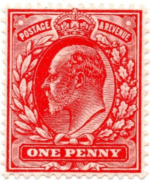 KING EDWARD V11# 1d. RED MINT STAMP 1902-13 M.N.H.NICE COLOUR FULL GUM ...