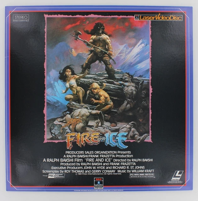 FIRE AND ICE Laserdisc 1986 Frank Frazetta Animation Film Fantasy ...