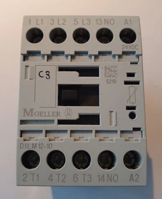 EATON MOELLER DILM Contactor, 24 V dc Coil, 3 Pole, 12 A, 5.5 kW, 3NO ...