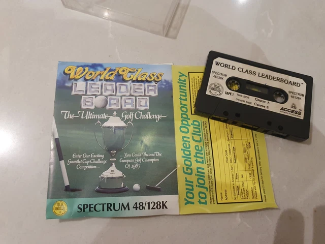 WORLD CLASS LEADERBOARD Large Box Tape Sinclair ZX Spectrum Games G5 £6 ...
