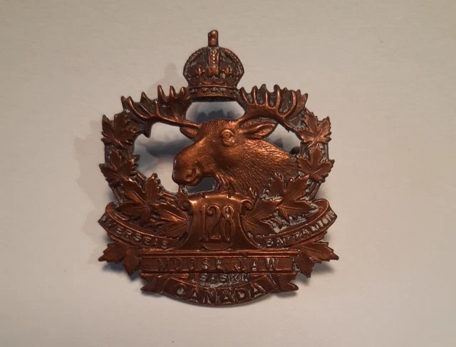 INSIGNE MILITAIRE DE Bataillon canadien CEF 128e première guerre ...