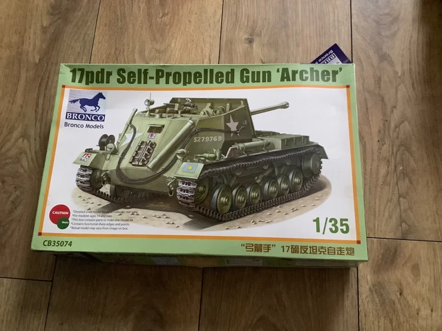 BRONCO 17PDR SELF-PROPELLED Gun "Archer" Valentine 1/35 Scale Model Kit ...
