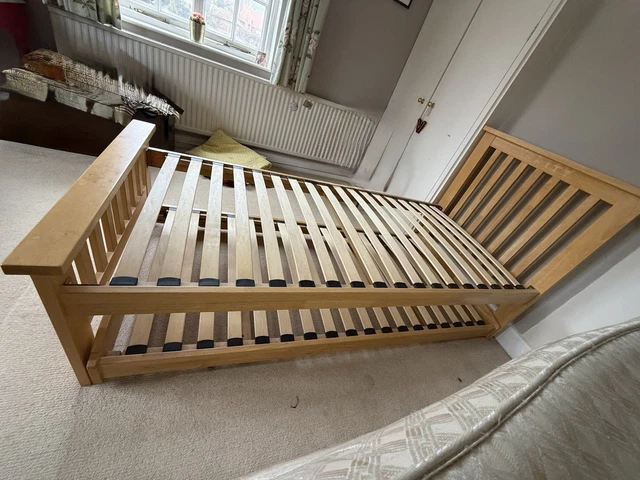 SOLID WOOD SINGLE Bed Frame with Matching Trundle Bed £1.16 - PicClick UK
