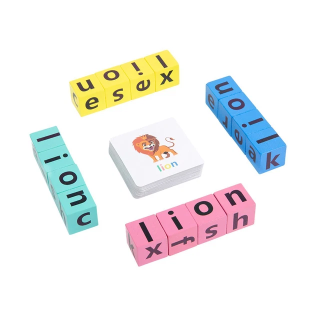 SPELLING TOYS LETTER Spelling Block Alphabet Flashcards CVC Word Games ...