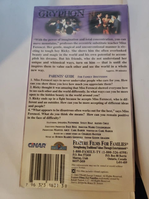 GRYPHON VHS 1988 Cinar Wonderworks Family Movie BRAND NEW SEALED £11.77 ...