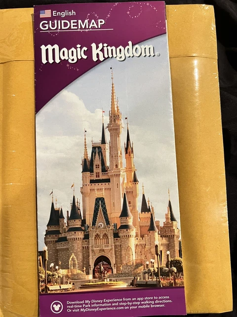 DISNEY MAGIC KINGDOM Cinderella's Castle Guide Map Splash Mtn On Map ...