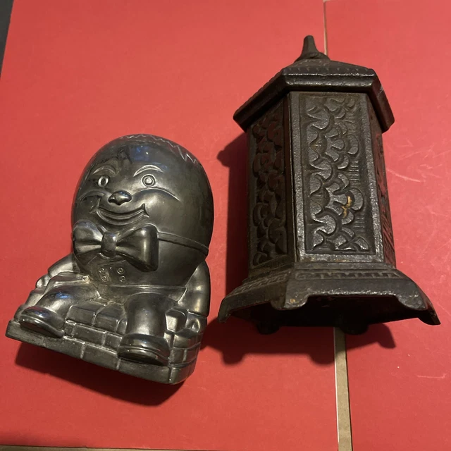 VINTAGE VICTORIAN CAST Iron Money Box & Humpty Dumpty Money Box.See ...