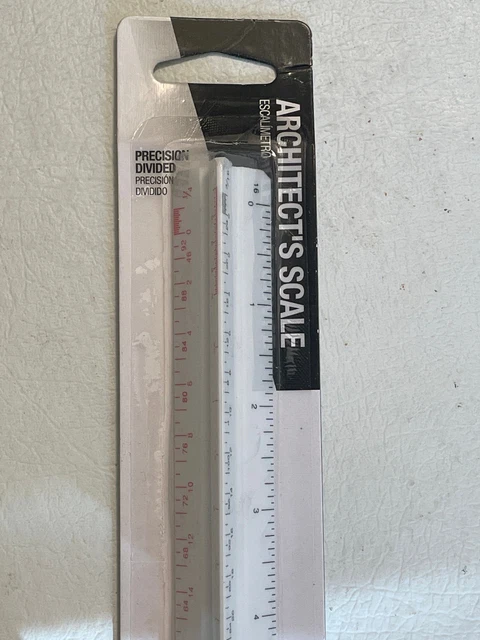 TRIANGULAR ARCHITECT SCALE - 12" Ruler - US Standard -Precision Divided ...