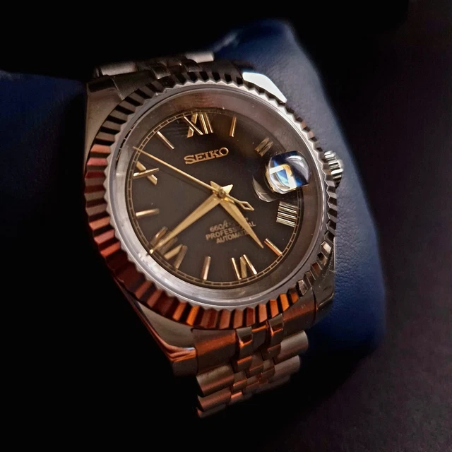 SEIKO MOD DATEJUST 39mm -Cadran Romain - Mouvement automatique - Verre ...
