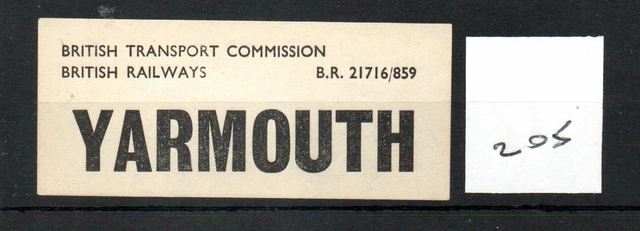 BRITISH RAILWAYS TRANSPORT Commission BR/BTC - Luggage Label (205 ...