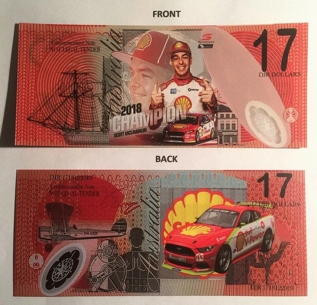 SCOTT MCLAUGHLIN, 17, Ford Mustang, Commemorative Note, DJR Dollars, V8 ...