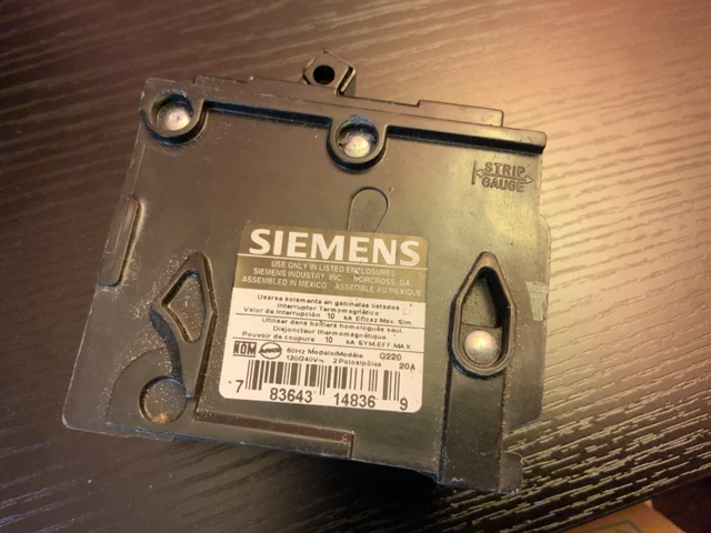 SIEMENS MURRAY Q220 2 Pole 20A 120/240v Type A Circuit Breaker $27.78 ...