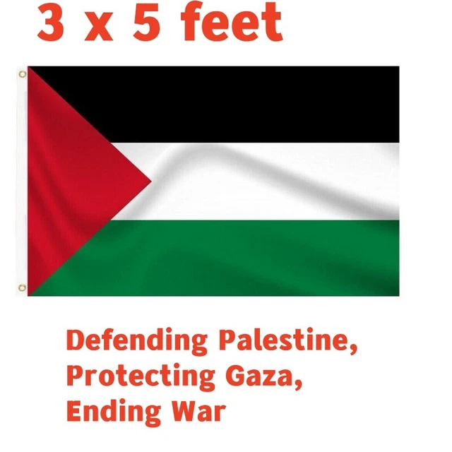 PALESTINE PALESTINIAN FLAG 5Ft X 3Ft Eyelets Polyester Free Delivery £4 ...