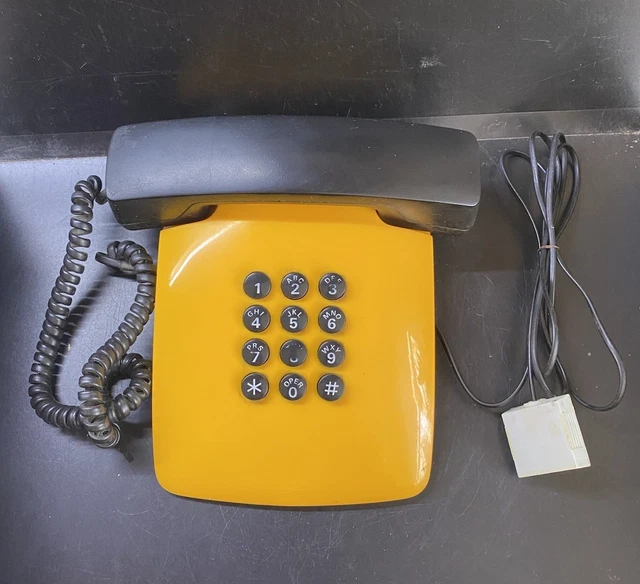 VINTAGE PUSH BUTTON Desk TELEPHONE 1990s Yellow And Black £49.07 ...