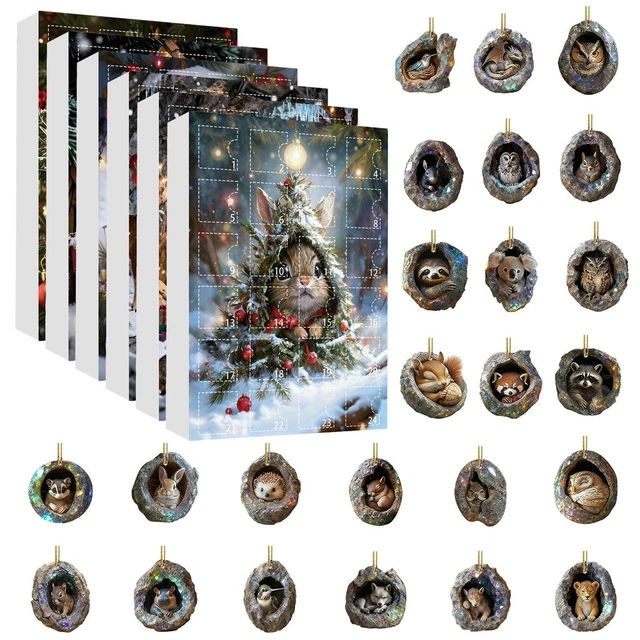 CHRISTMAS TREE ANIMAL Blind Box Advent Calendar With Acrylic Hangings ...