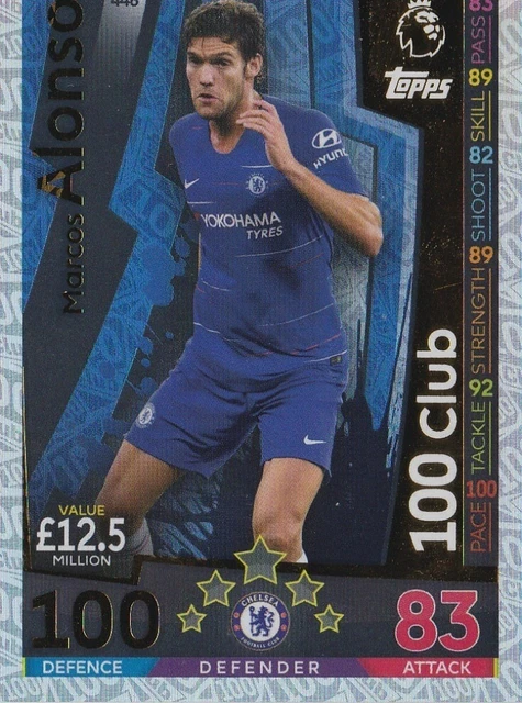 MARCOS ALONSO 100 Club Topps Match Attax Epl 2018-19 Mint Chelsea EUR 3,00 - PicClick IT