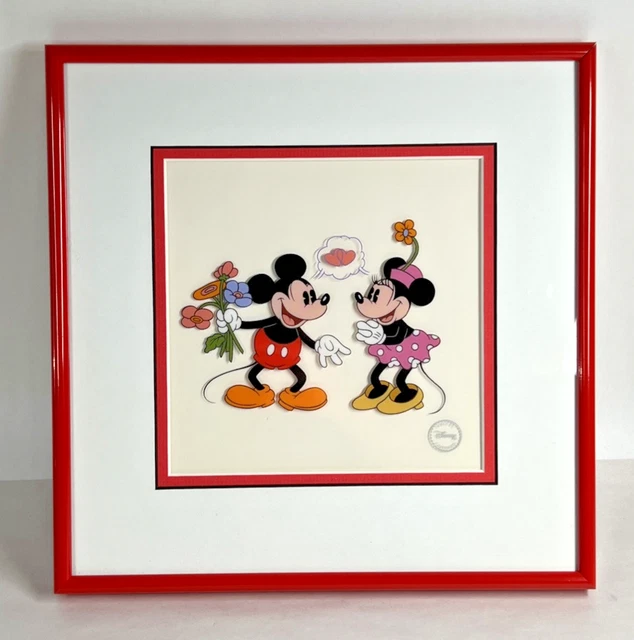 DISNEY ANIMATION ART Cel Sericel Framed 11x11 Art Print w/ COA Mickey ...
