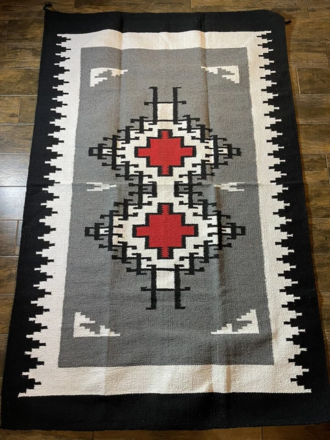 SOUTHWEST COWBOY INDIAN Native America “YEI” Navajo style 4’ x 6 ...