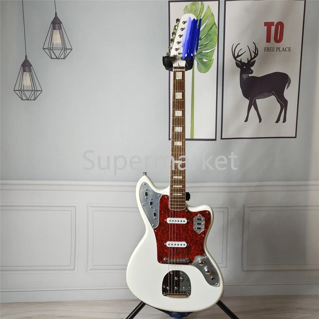 JAGUAR WHITE ELECTRIC Guitar 6 String Rosewood Fretboard SS Pickup ...