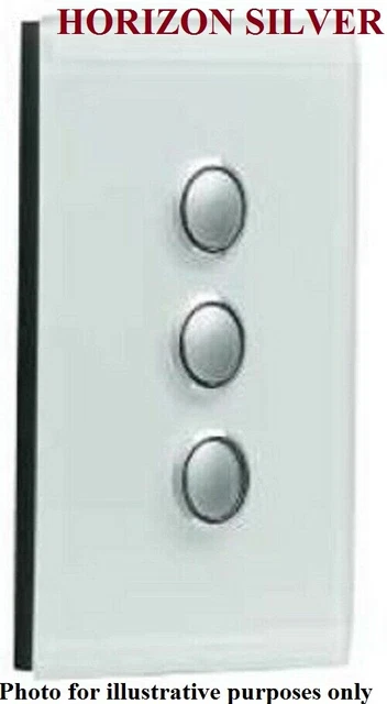 CLIPSAL SATURN GRID & PLATE ASSEMBLY 3-Gang Switch/Push Button HORIZON ...