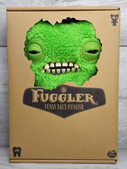 FUGGLER FUNNY UGLY Monster Green Munch Fur Teeth New Soft Toy Plush #96 ...