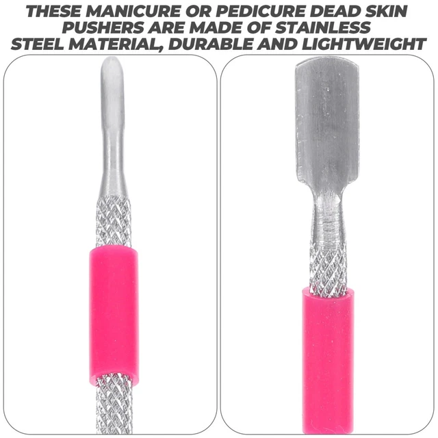 6PCS DUAL SIDED Cuticle Pusher Stainless Steel Cuticle Remover for ...