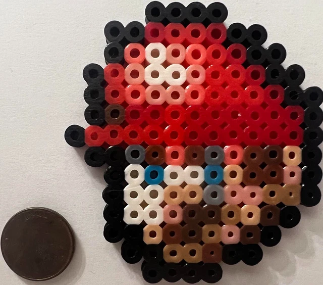 MARIO BEAD SPRITE Perler Caps Pixel Art Retro NES Nintendo Super Bros ...