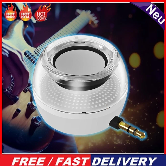MINI PORTABLE SPEAKER White External Speakers 3.5mm AUX for Smart Phone ...