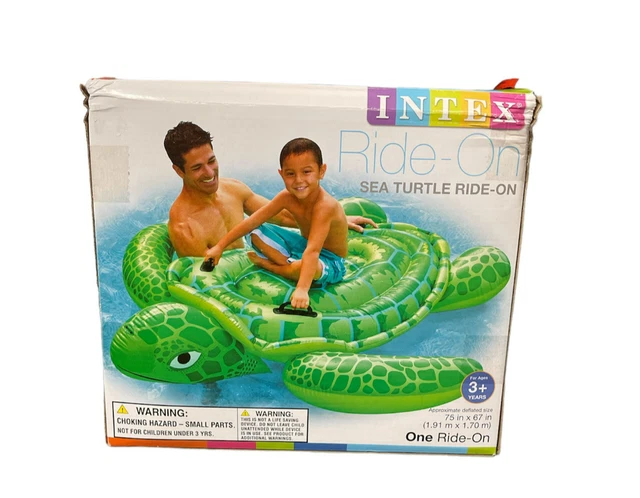 INTEX RIDE-ON SEA Turtle One Ride 75” x 67” Pool Water Swimming Sun New ...