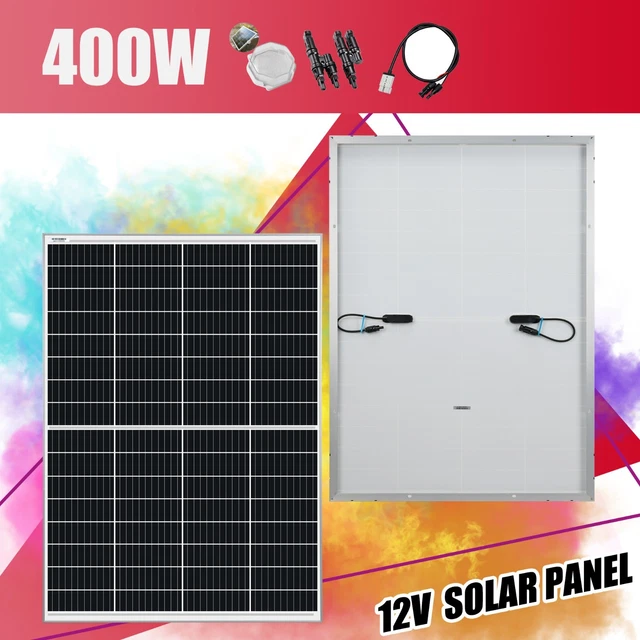 400W FIXED SOLAR Panel 12V Mono Caravan Home Off Gird Battery Charging ...