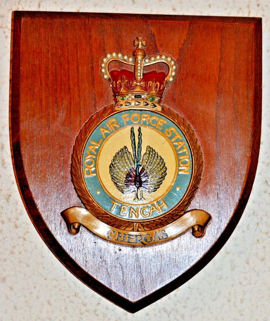 ROYAL AIR FORCE Station Tengah mess wall plaque shield RAF Singapore ...