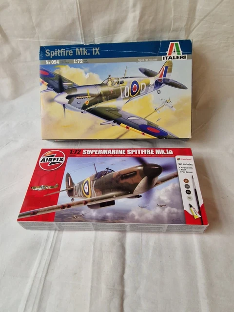 ITALERI SPITFIRE MK.1X & Airfix Supermarine Spitfire Mk.1a 1/72 scale £ ...