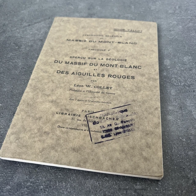 GUIDE APERCU SUR la geologie du mont-blanc et des aiguilles rouges 1924 ...