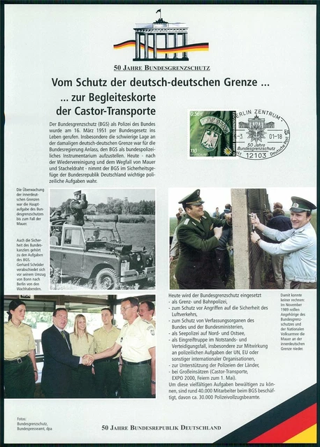 BRD EDITION 2001 Etb 2175 Bundesgrenzschutz Gsg 9 Polizei EUR 7,99 ...
