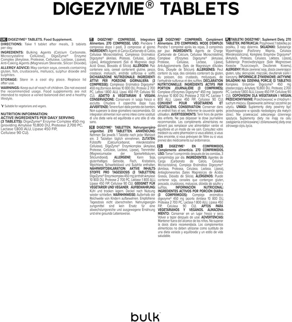 BULK PURE DIGE Zyme Tablets, Digestive Enzymes, 150 mg, Pack of 90 £12. ...