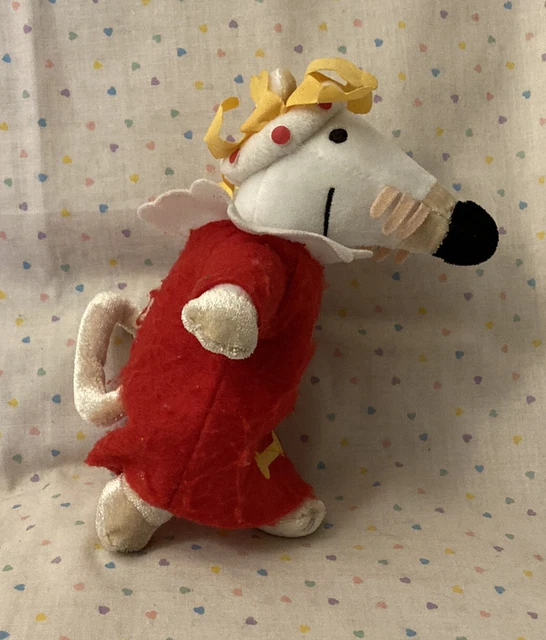 VINTAGE YOTTOY MAISY Queen White Mouse Stuffed Animal Plush Toy 7 ...
