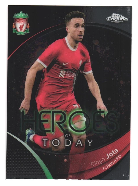2023-24 TOPPS CHROME Liverpool FC Team Set Heroes of Today Diogo Jota ...