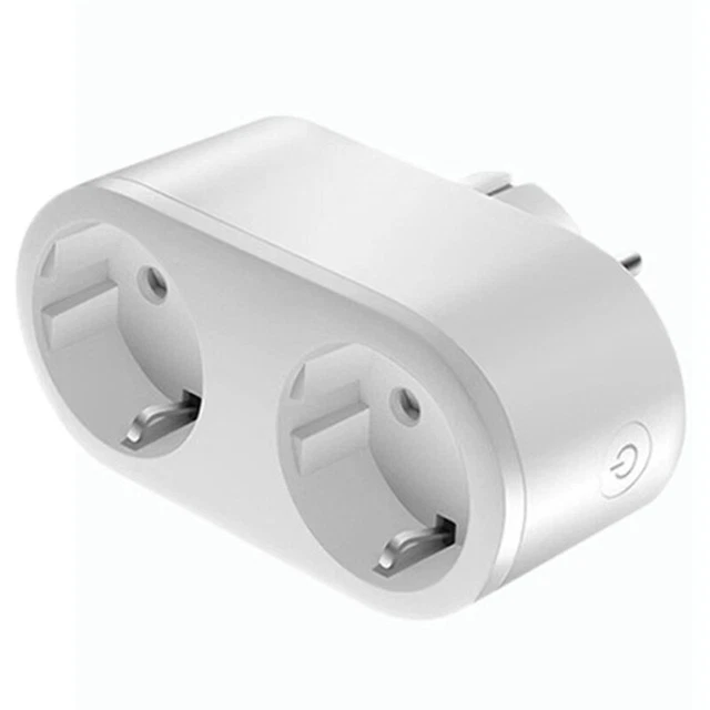 WIFI INTELLIGENT DUAL Socket Switch Plug Dual Socket EU Adapter Tuya ...