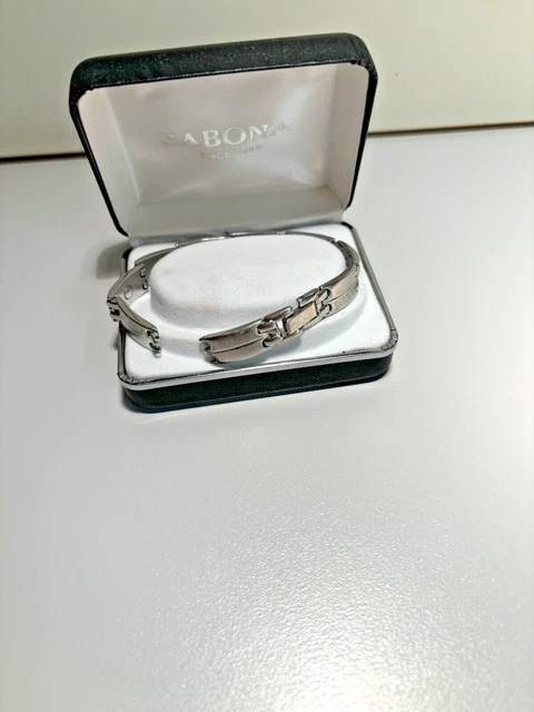 SABONA MAGNETARMBAND GETRAGEN ein Glied abgebrochen Länge ca.21 cm Breite 1,2 cm EUR 15,00 ...