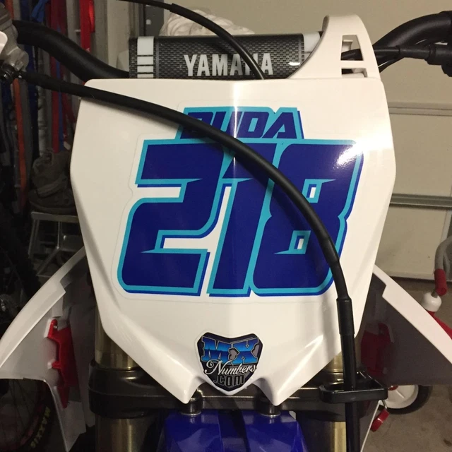 MX NUMBER NAME Plate Decal Sticker 4 COLOR ATV SX Dirt Bike Kart ...