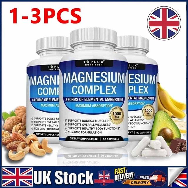 MAGNESIUM 8 IN 1 Complex 1000mg & Blood Sugar Blend Supplement Combo £6 ...